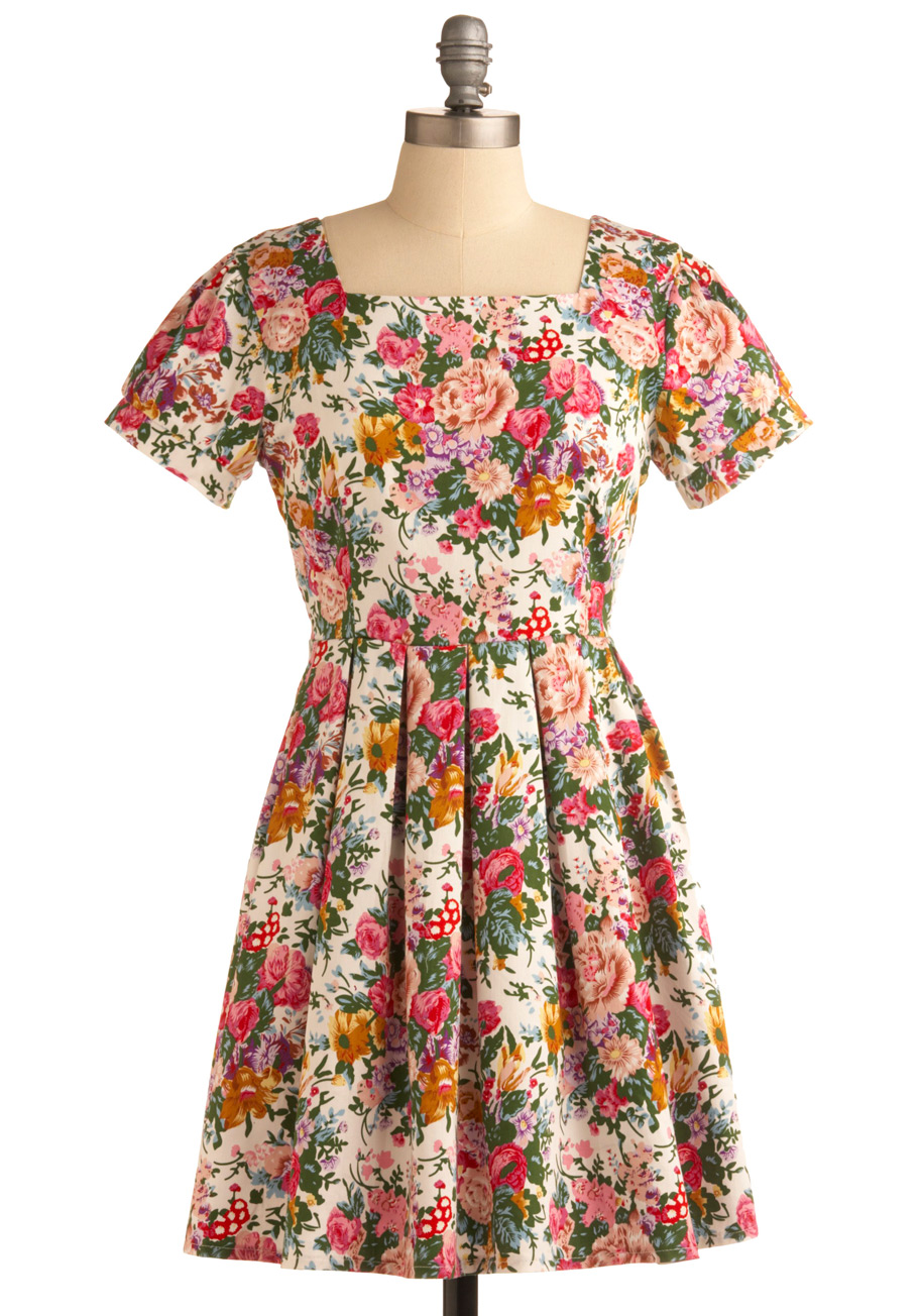Modcloth Flower Market Morning Dress In Floral Lyst