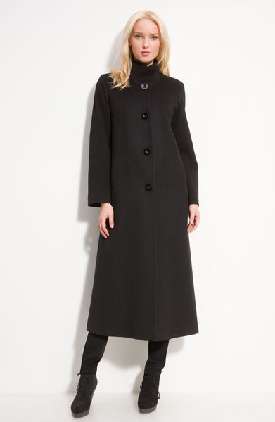 Fleurette Stand Collar Cashmere Coat In Black Lyst