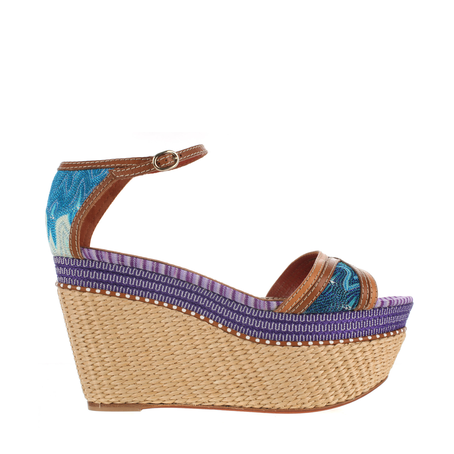 Missoni Multicolored Knit Sandals With Raphia Wedge Heel in Multicolor ... Missoni Multicolored Knit Sandals With Raphia Wedge Heel in Multicolor ...