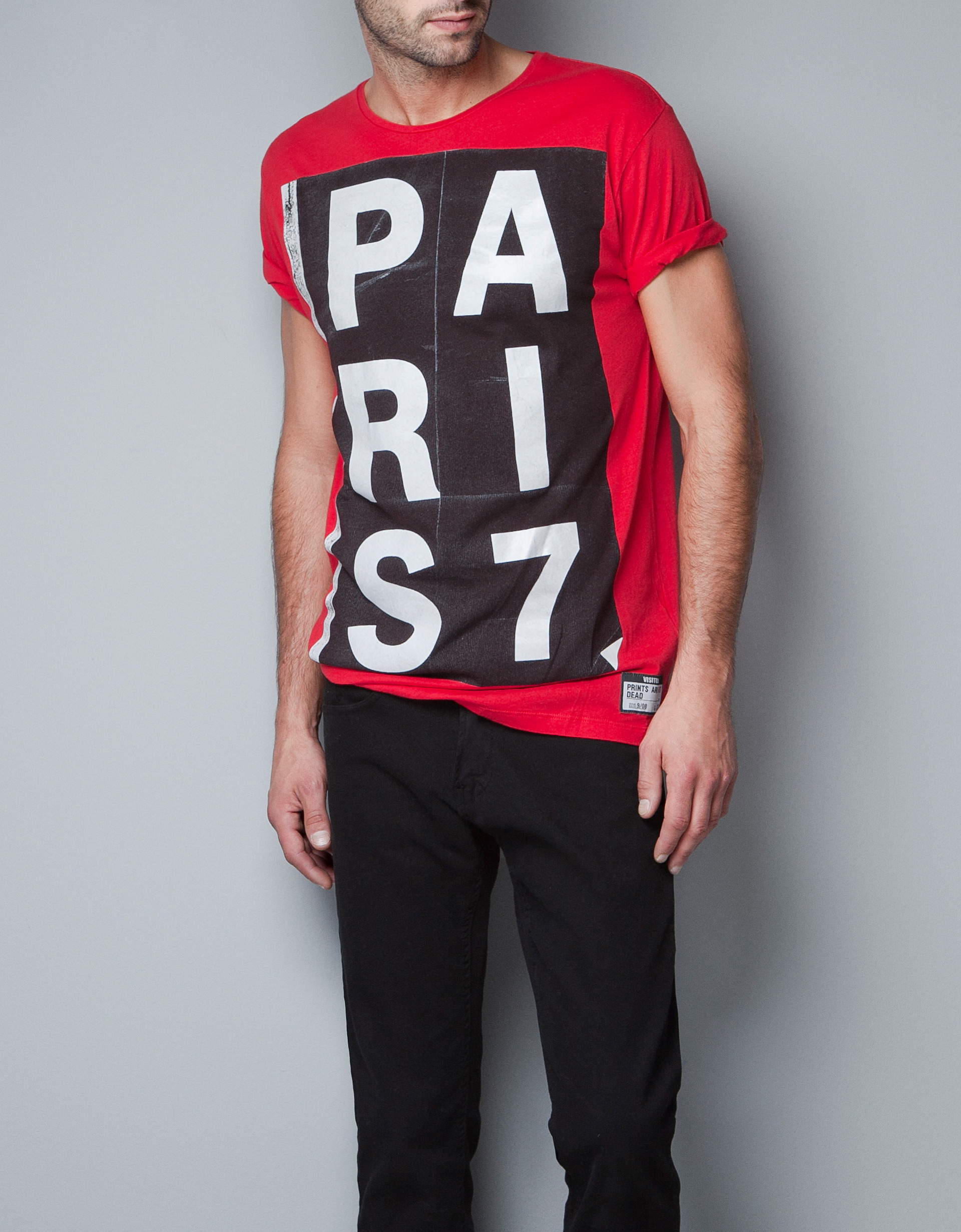 Zara Printed T Shirt In Red For Men Lyst zara-printed-t-shirt-in-red-for-men-lyst