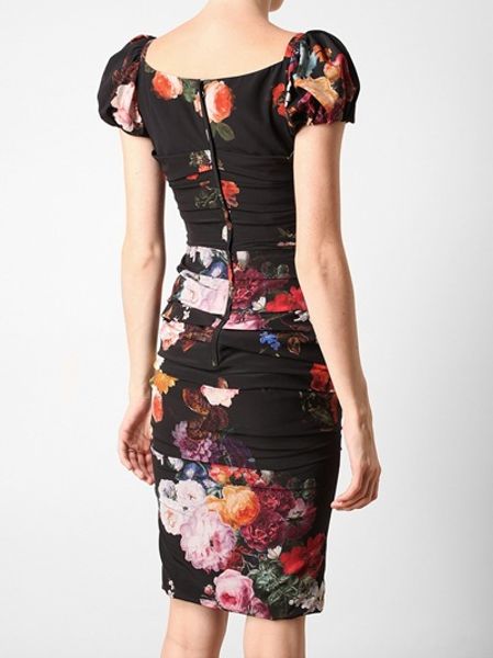 Dolce And Gabbana Floral Printed Ruched Silk Dress In Floral Lyst