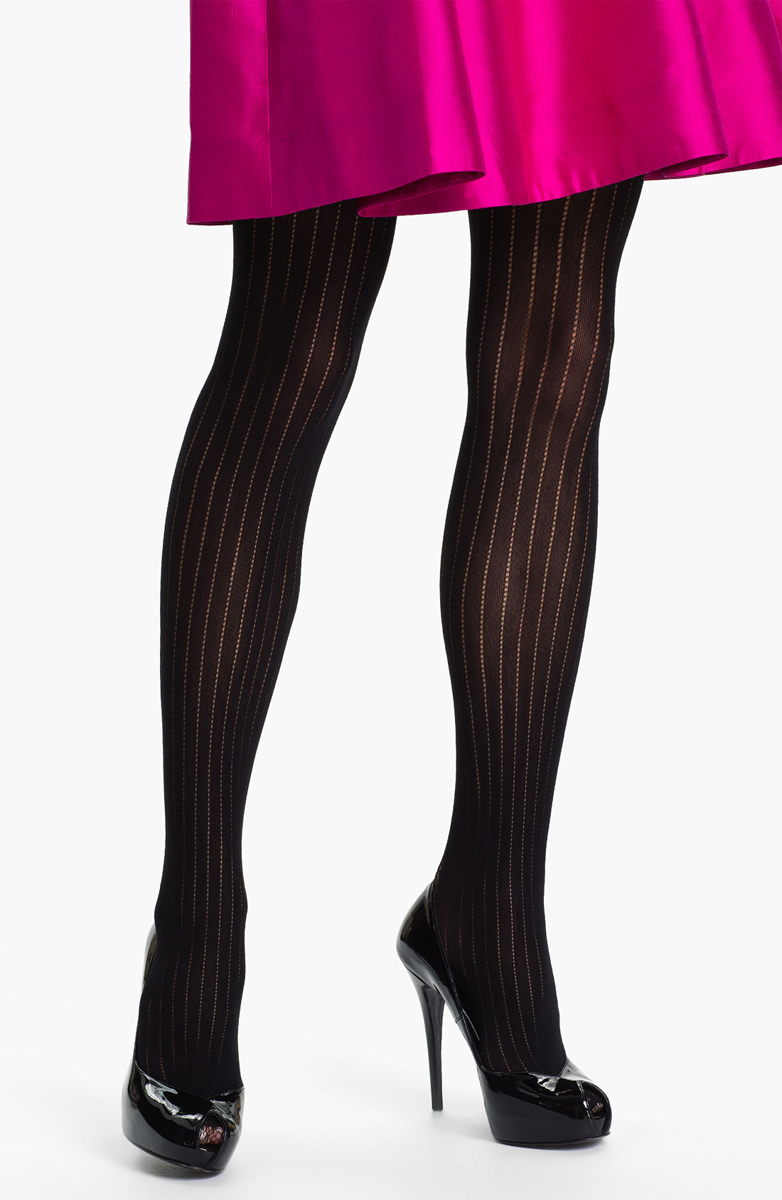 Dkny Pinstripe Lace Tights In Black Lyst