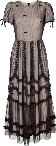 Valentino Red Black Bow Embellished Maxi Dress In Black Lyst