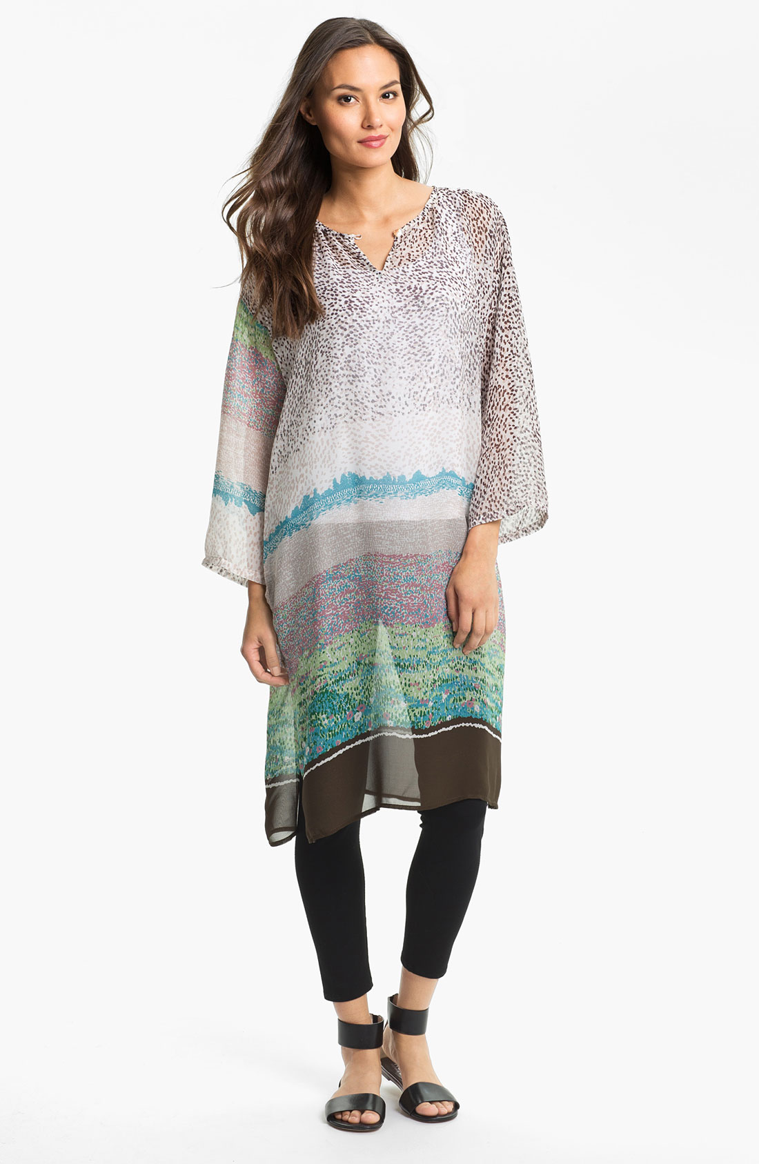 Citron Silk Tunic Dress With Tank In White Lyst