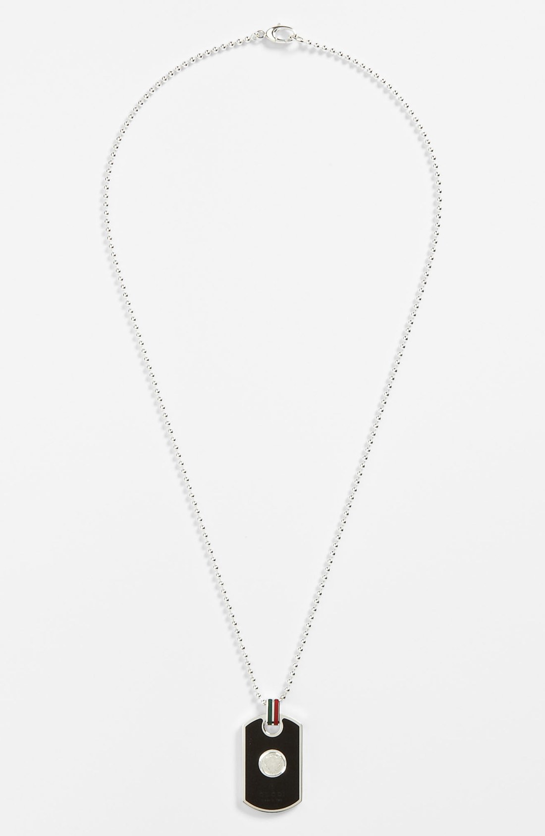 Gucci Enamel Dog Tag Necklace In Silver For Men black Enamel Lyst gucci-enamel-dog-tag-necklace-in-silver-for-men-black-enamel-lyst