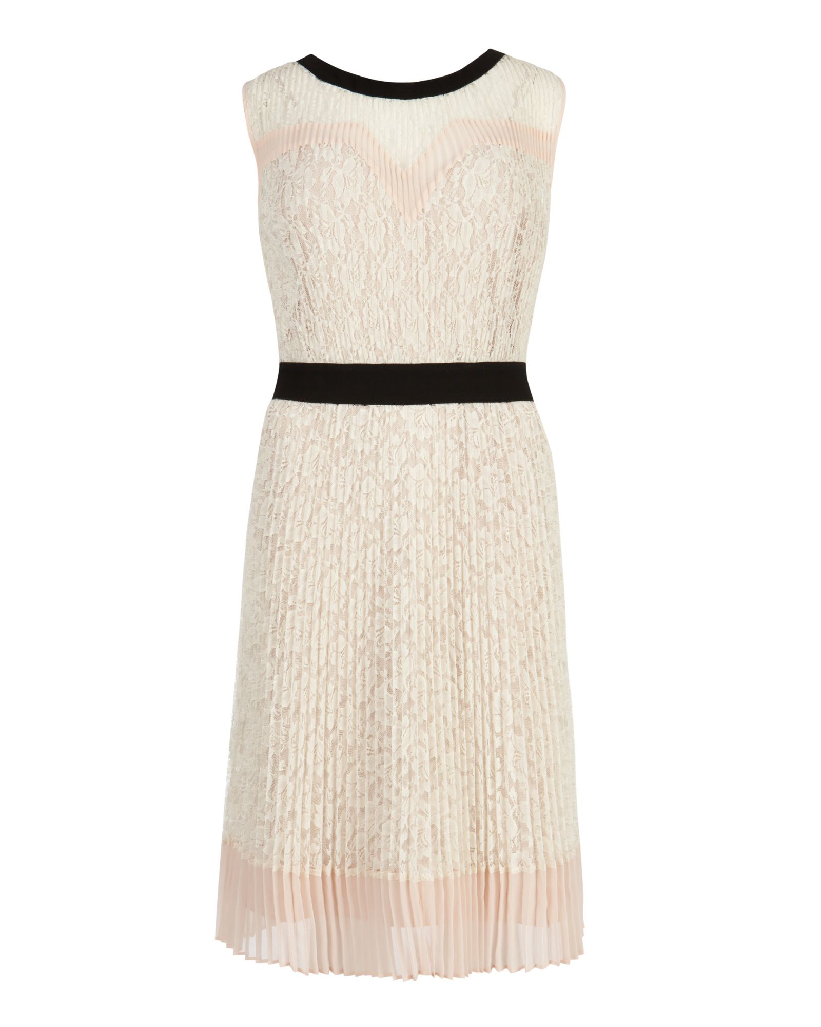 Ted Baker Kaady Lace Pleated Dress In Beige Natural Lyst