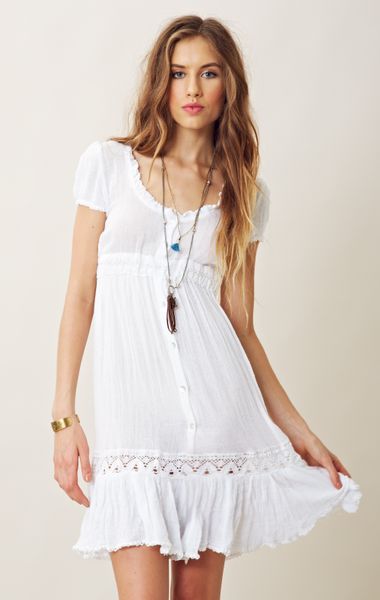 Jens Pirate Booty Gauze Flirty Dress In White White Lyst