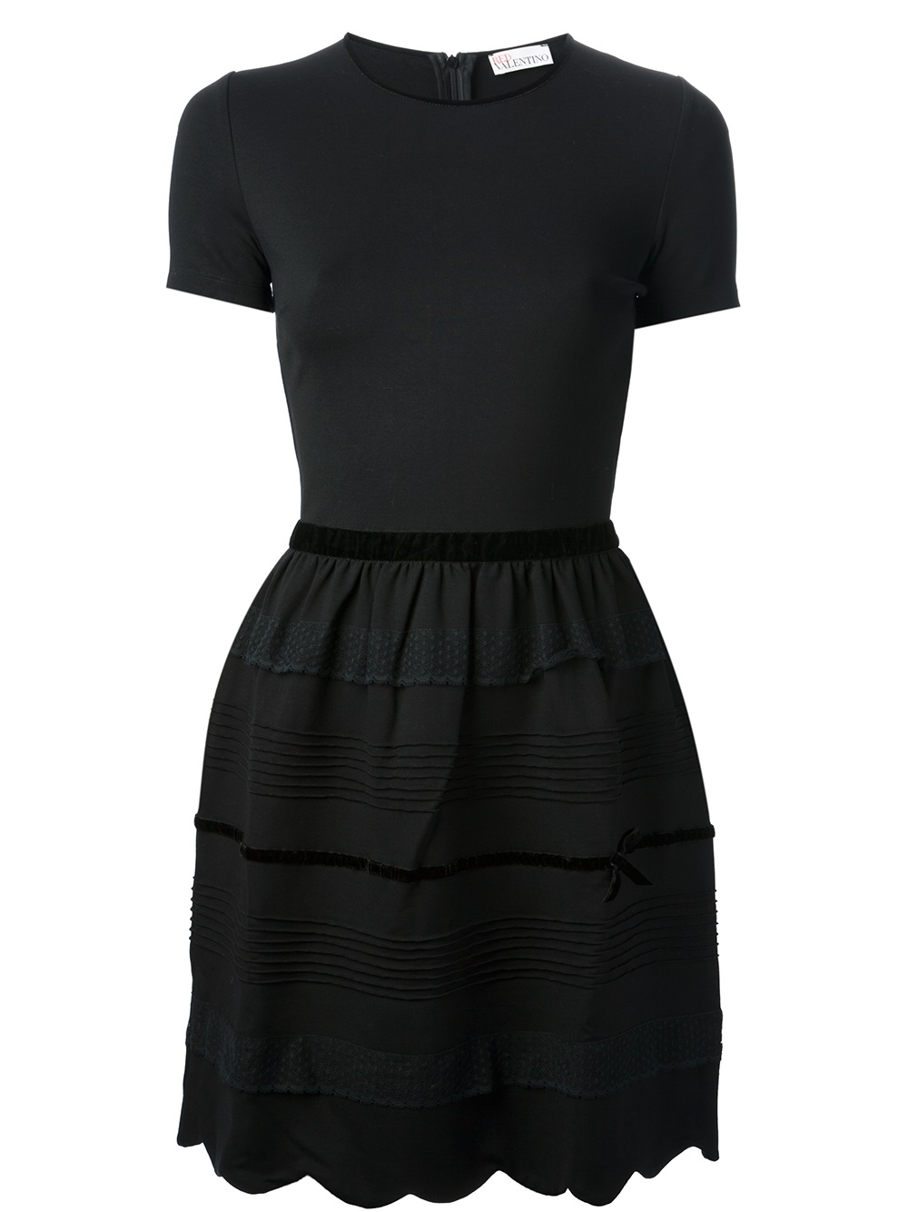 Red Valentino Flared Jersey Dress In Black Lyst