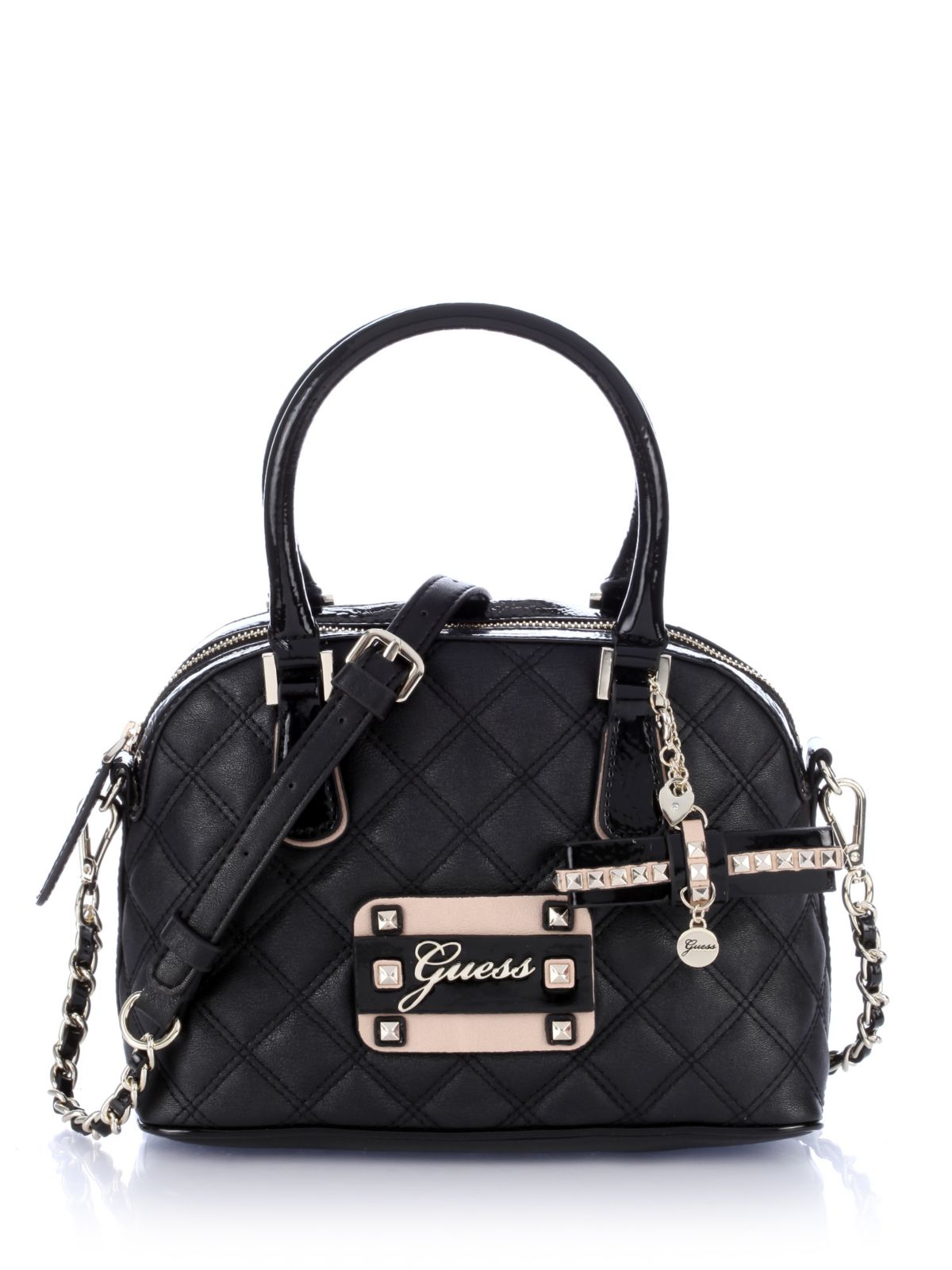 Guess Leidi Small Dome Satchel Bag In Black Lyst