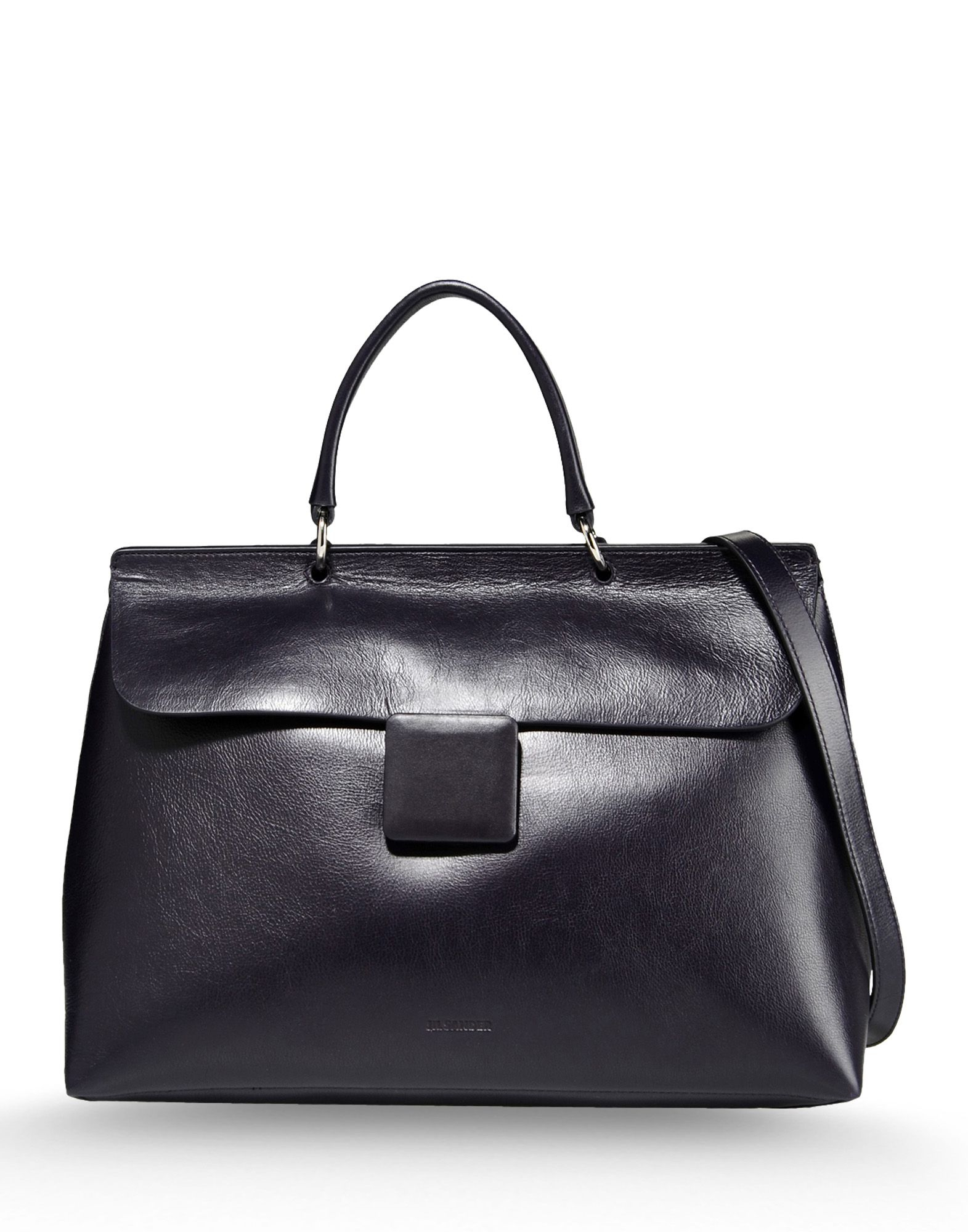 Jil Sander Large Leather Bag in Blue (Dark blue) | Lyst Jil Sander Large Leather Bag in Blue (Dark blue) | Lyst