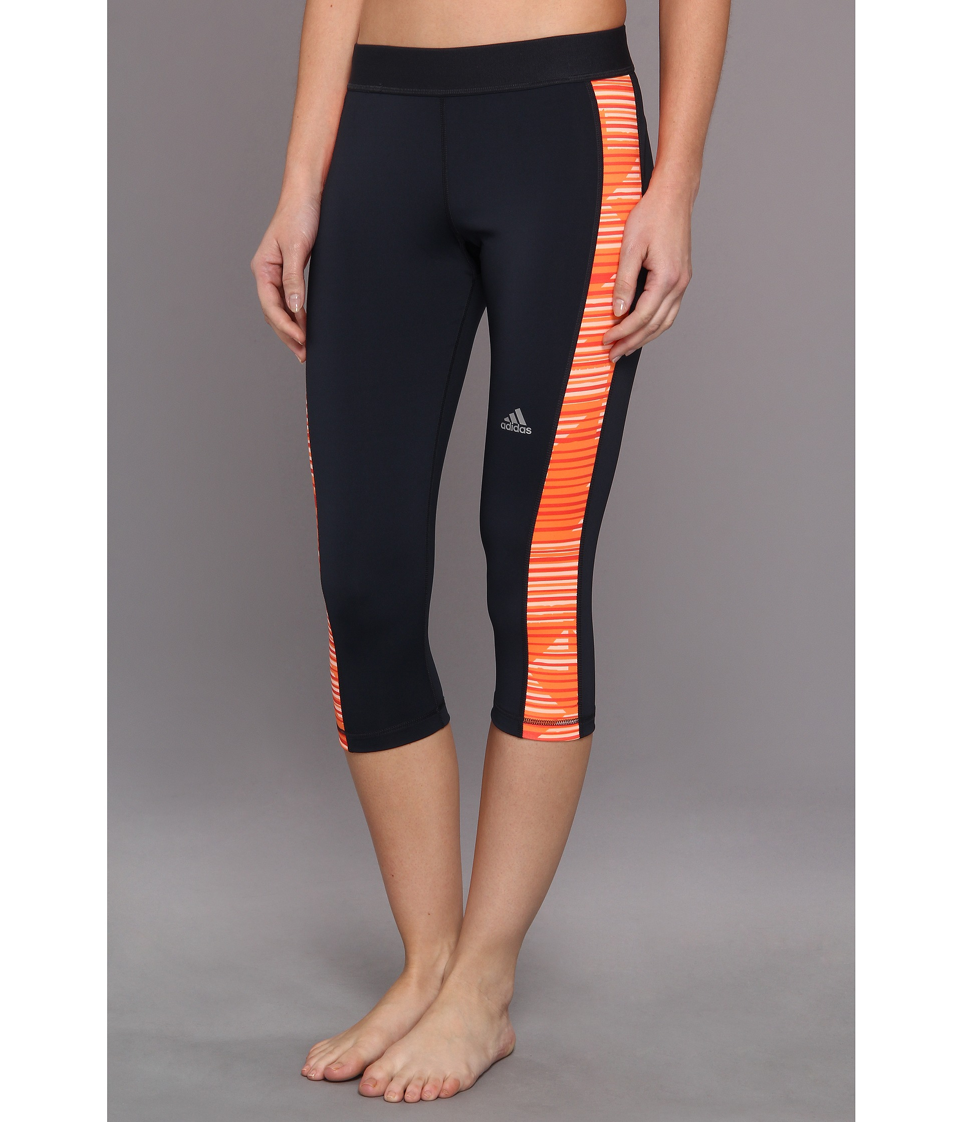 Adidas Techfit Capri Tight Stronger In Black Night Shade Glow Orange