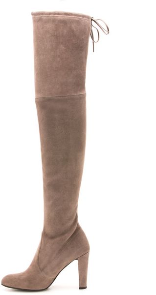 Stuart Weitzman The Highland Boot In Brown Topo Suede Lyst