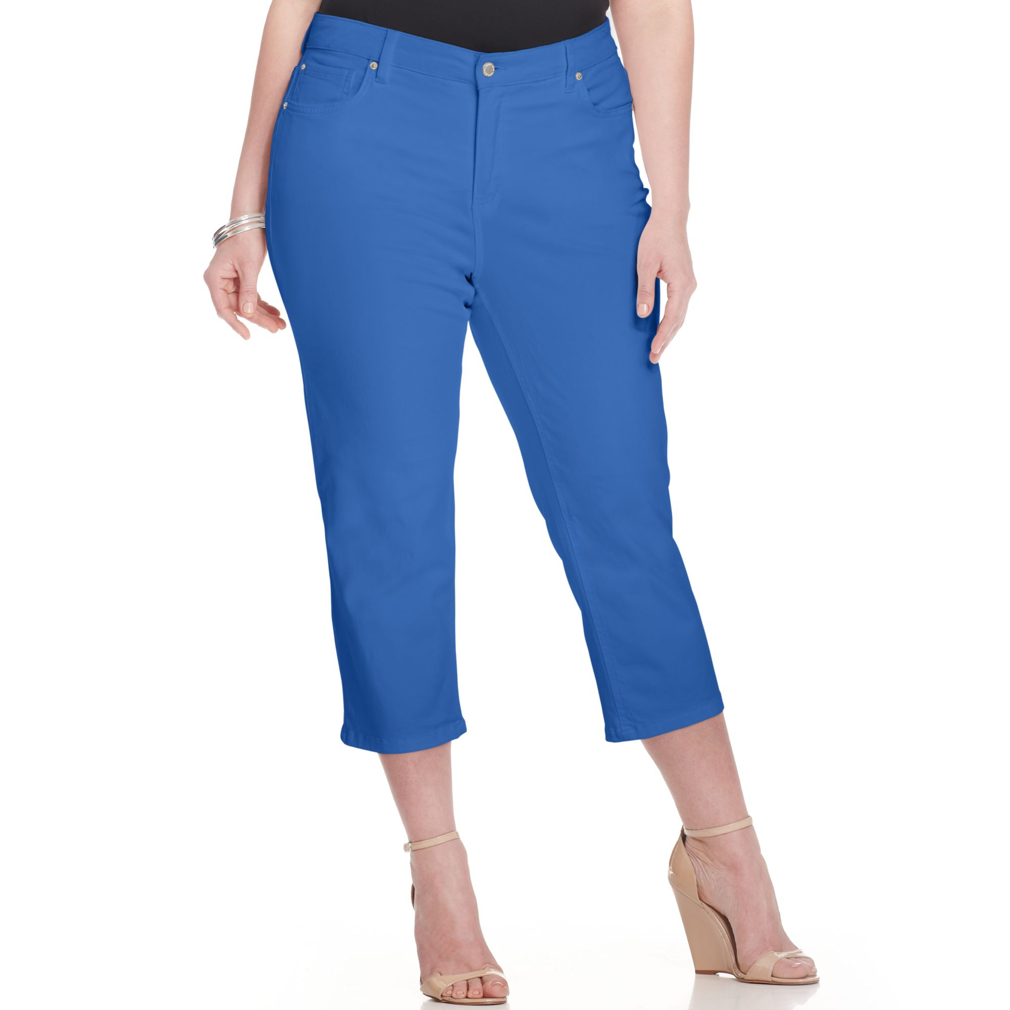 Jones New York Signature Plus Size Capri Jeans In Blue Cove Blue Lyst
