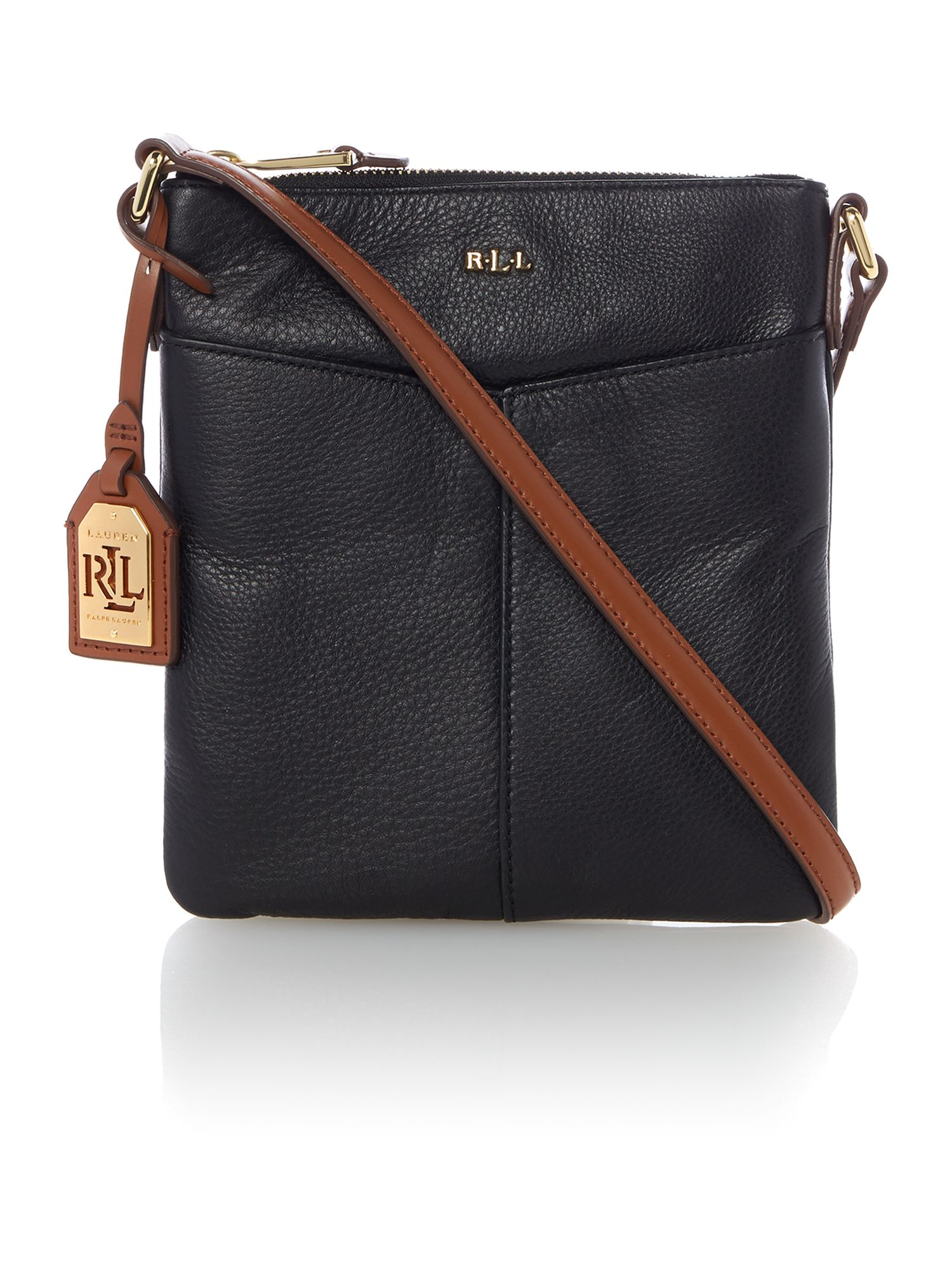 Lauren By Ralph Lauren Black And Brown Medium Cross Body Bag In Black