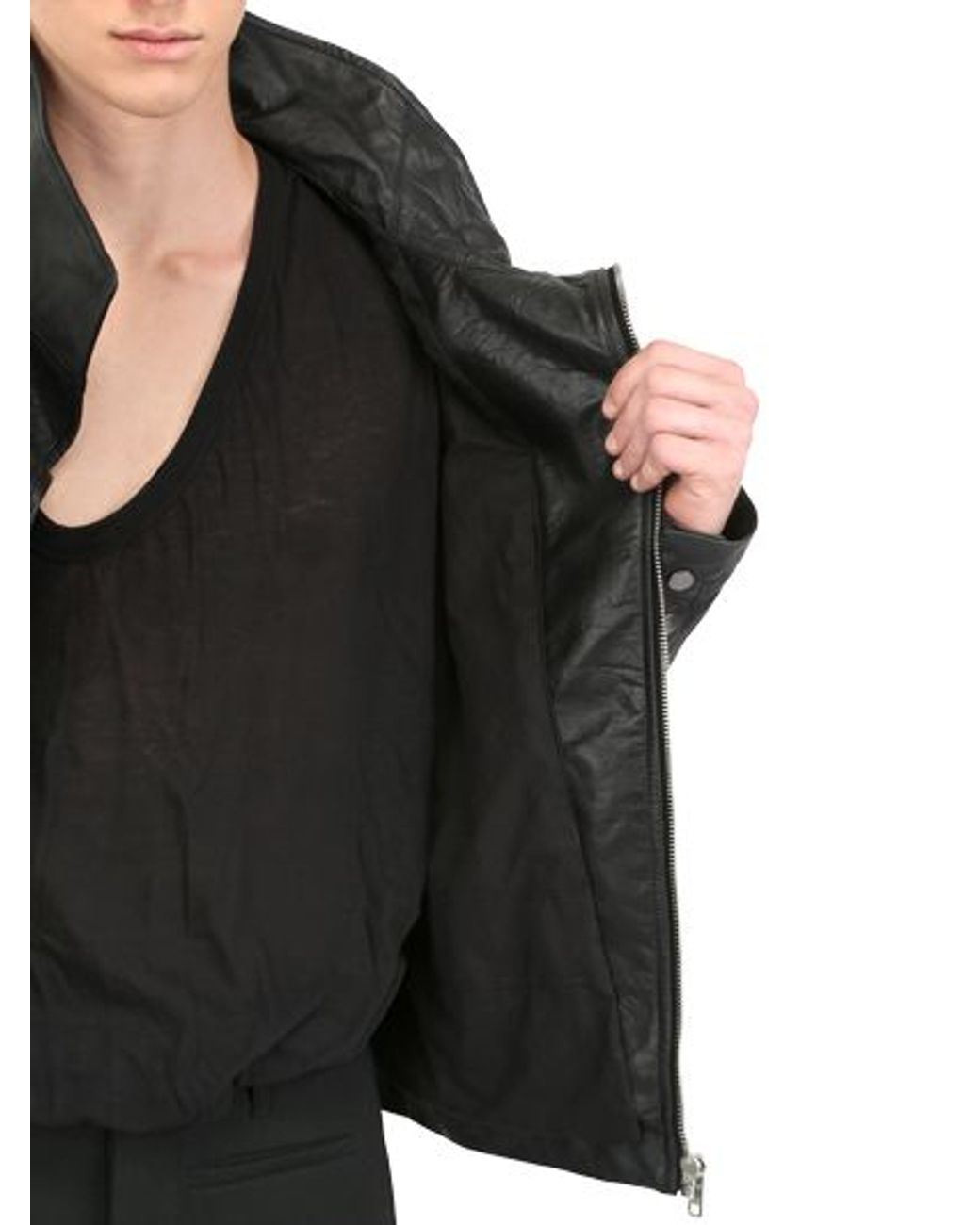 Rick Owens Bauhaus Leather Biker Jacket in Black for Men | Lyst Rick Owens Bauhaus Leather Biker Jacket in Black for Men | Lyst