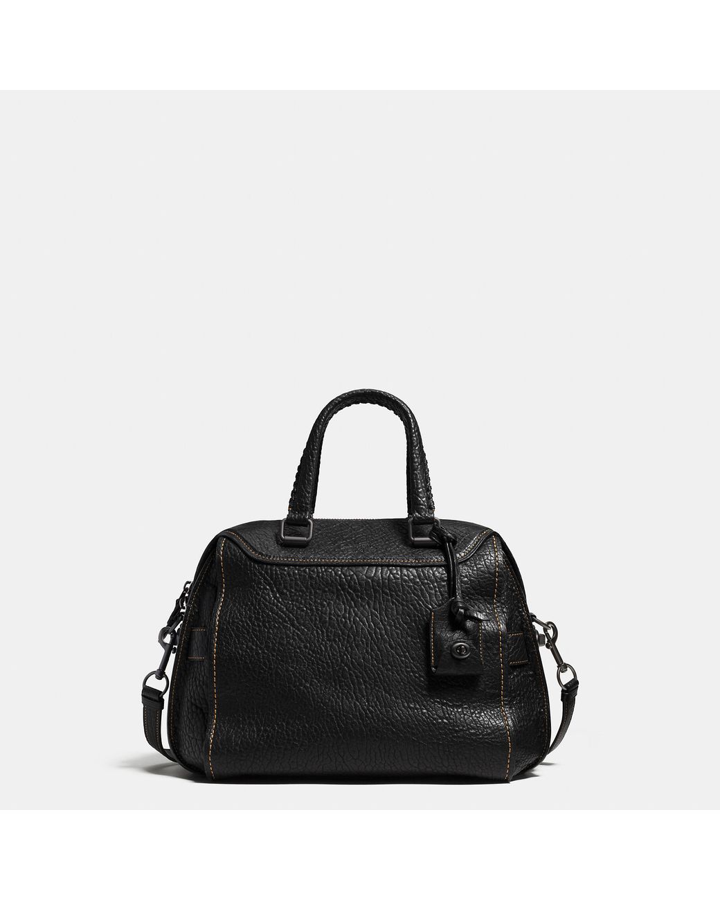 COACH Ace Satchel 28 In Glovetanned Leather in Black | Lyst