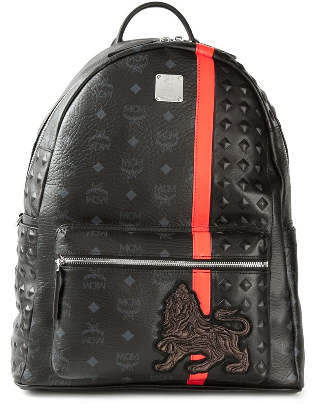 mcm-black-munich-lion-backpack mcm-black-munich-lion-backpack