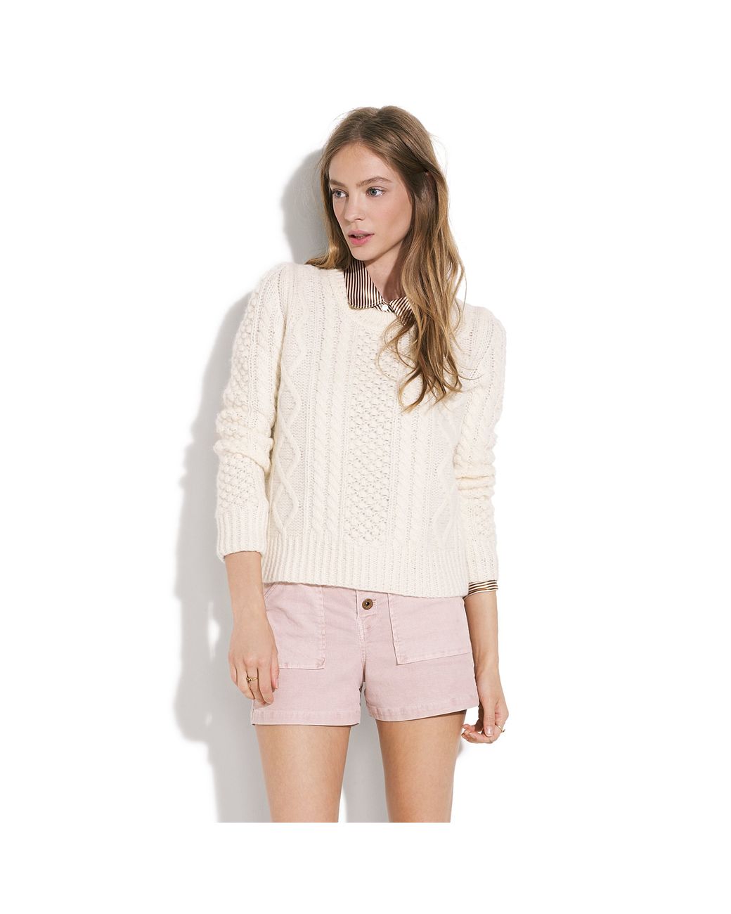 Madewell Alexa Chung For Aimee Fisherman Knit Sweater in Natural | Lyst
