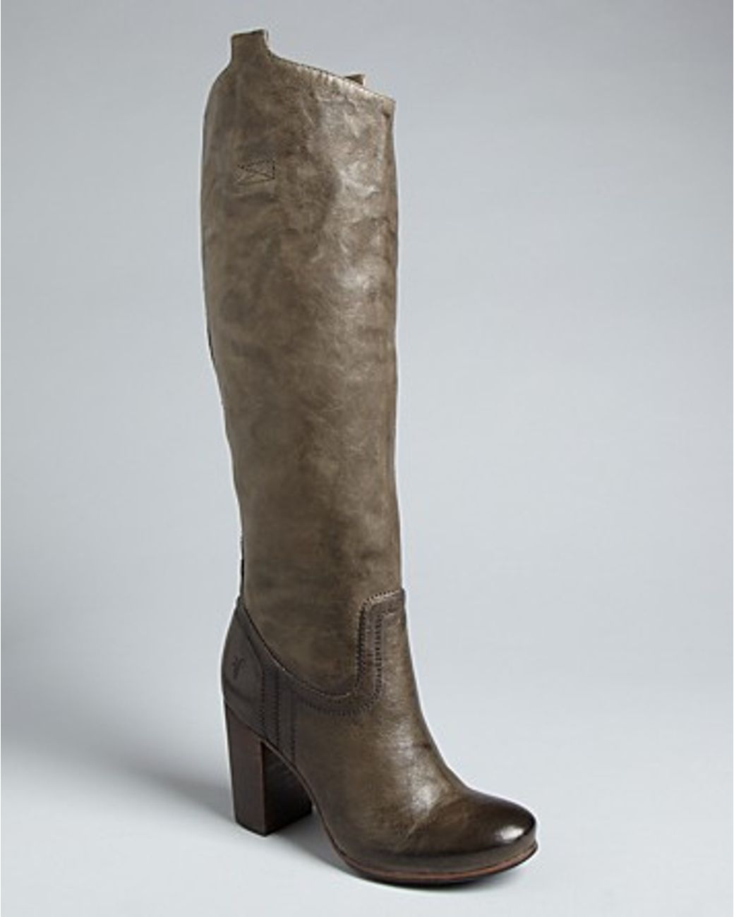 Frye Tall Tab Boots Carson High Heel in Gray | Lyst