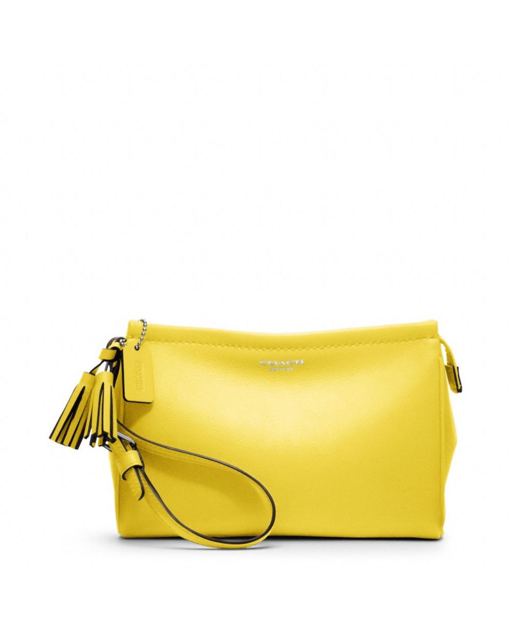 COACH Legacy Leather Large Wristlet in Yellow | Lyst