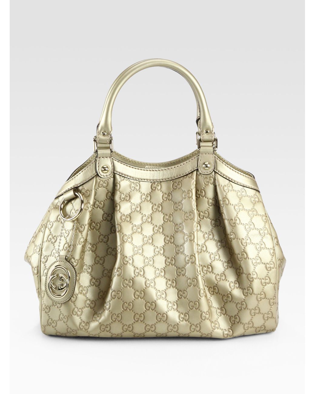 Gucci Sukey Medium Guccissima Tote Bag in Champagne (Metallic) | Lyst