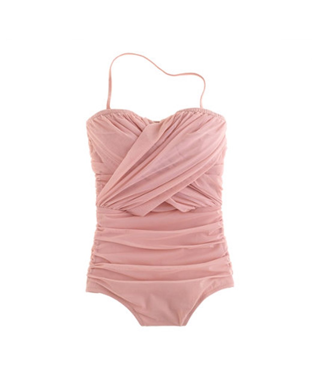 J.Crew Tulle Bandeau Tank Swimsuit in Pink | Lyst