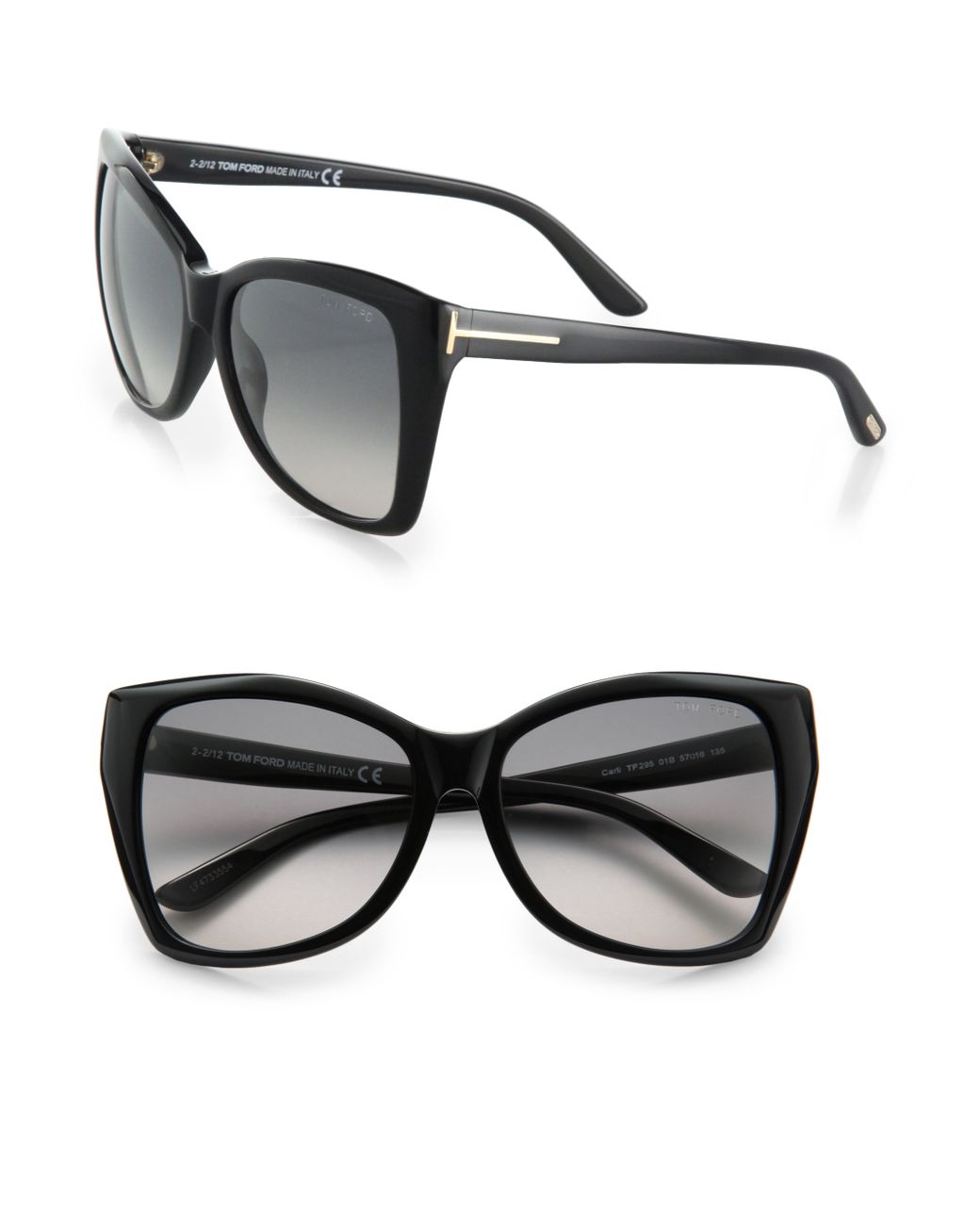 Tom Ford Carli Oversized Cats Eye Sunglasses In Black Lyst