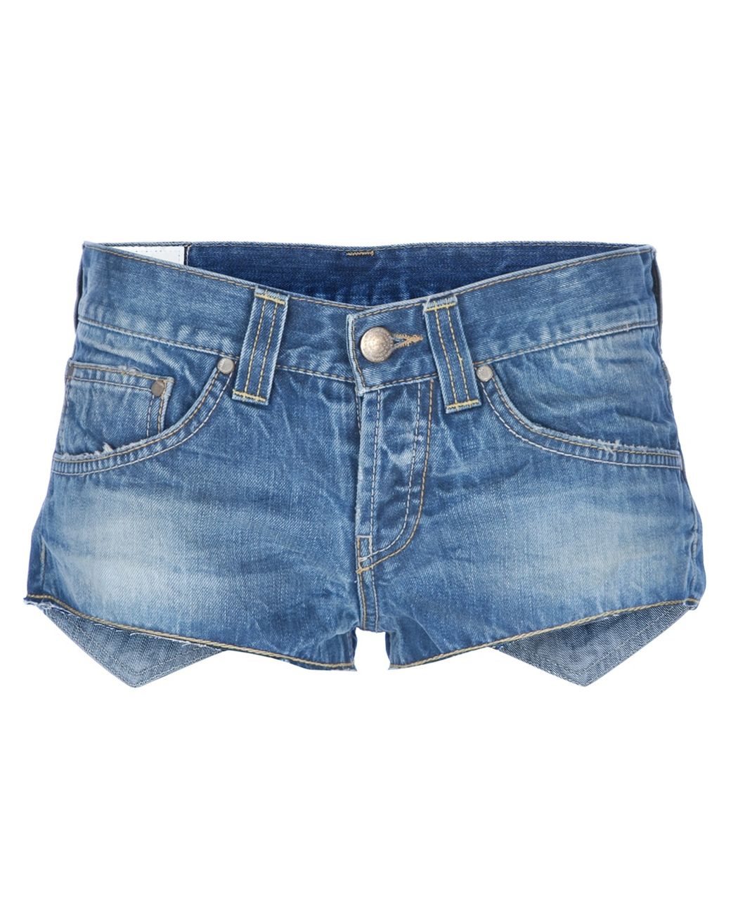 Dondup Asymmetric Micro Denim Shorts in Blue | Lyst
