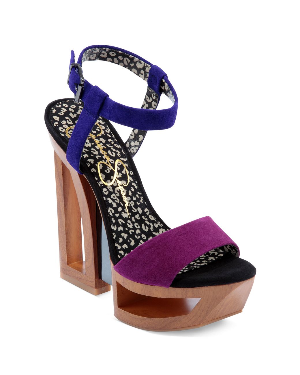 Jessica Simpson Tanya Cut Out Platform Sandals in Purple | Lyst