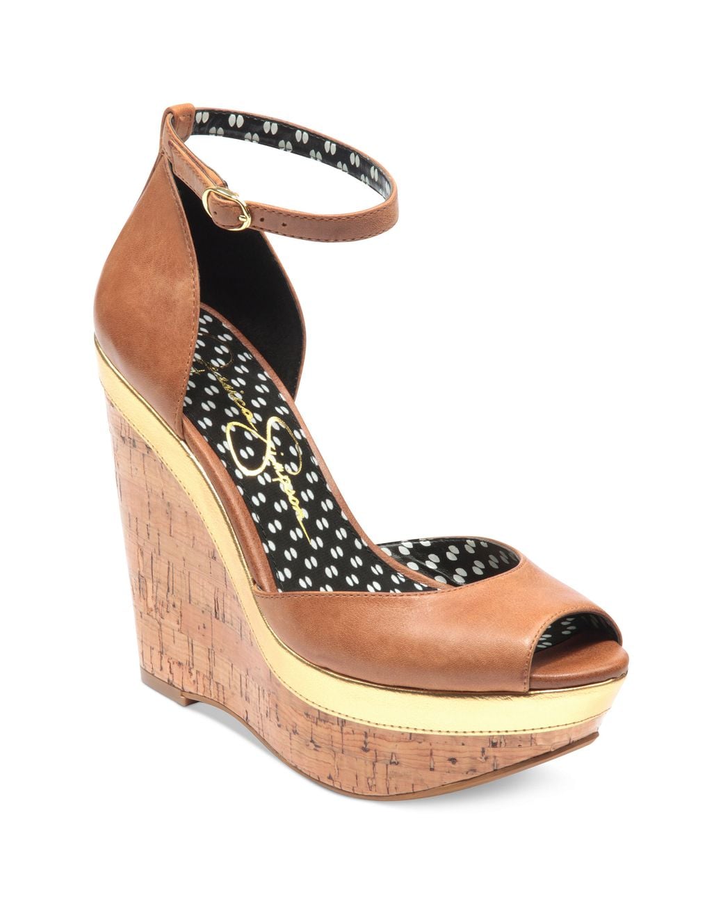 Jessica Simpson Keira Platform Wedge Sandals in Brown | Lyst