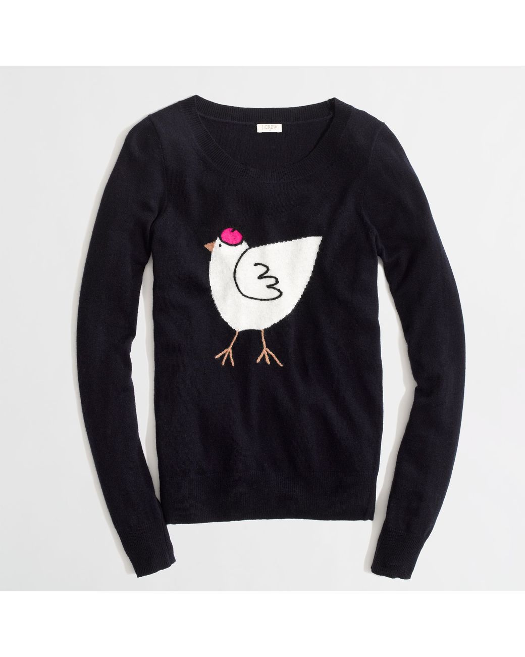 J Crew Factory Warmspun Intarsia Hen Sweater In Blue Lyst