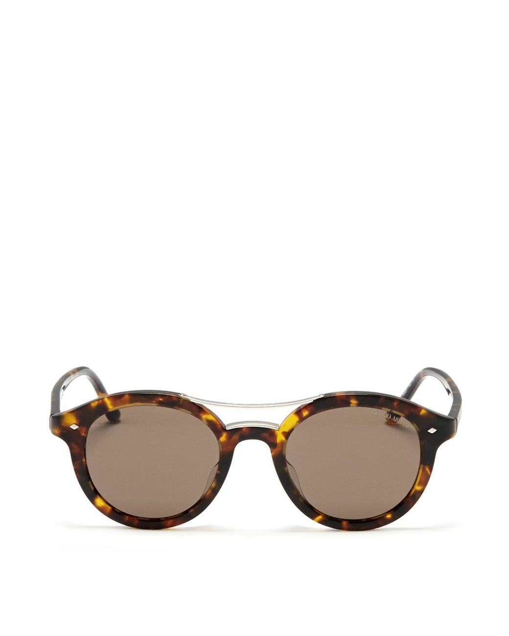 Giorgio Armani Tortoise Shell Round Sunglasses In Brown For Men Lyst