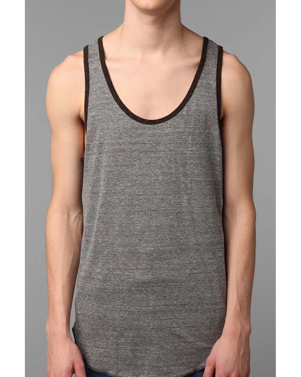 BDG Ringer Tank Top in Gray for Men | Lyst