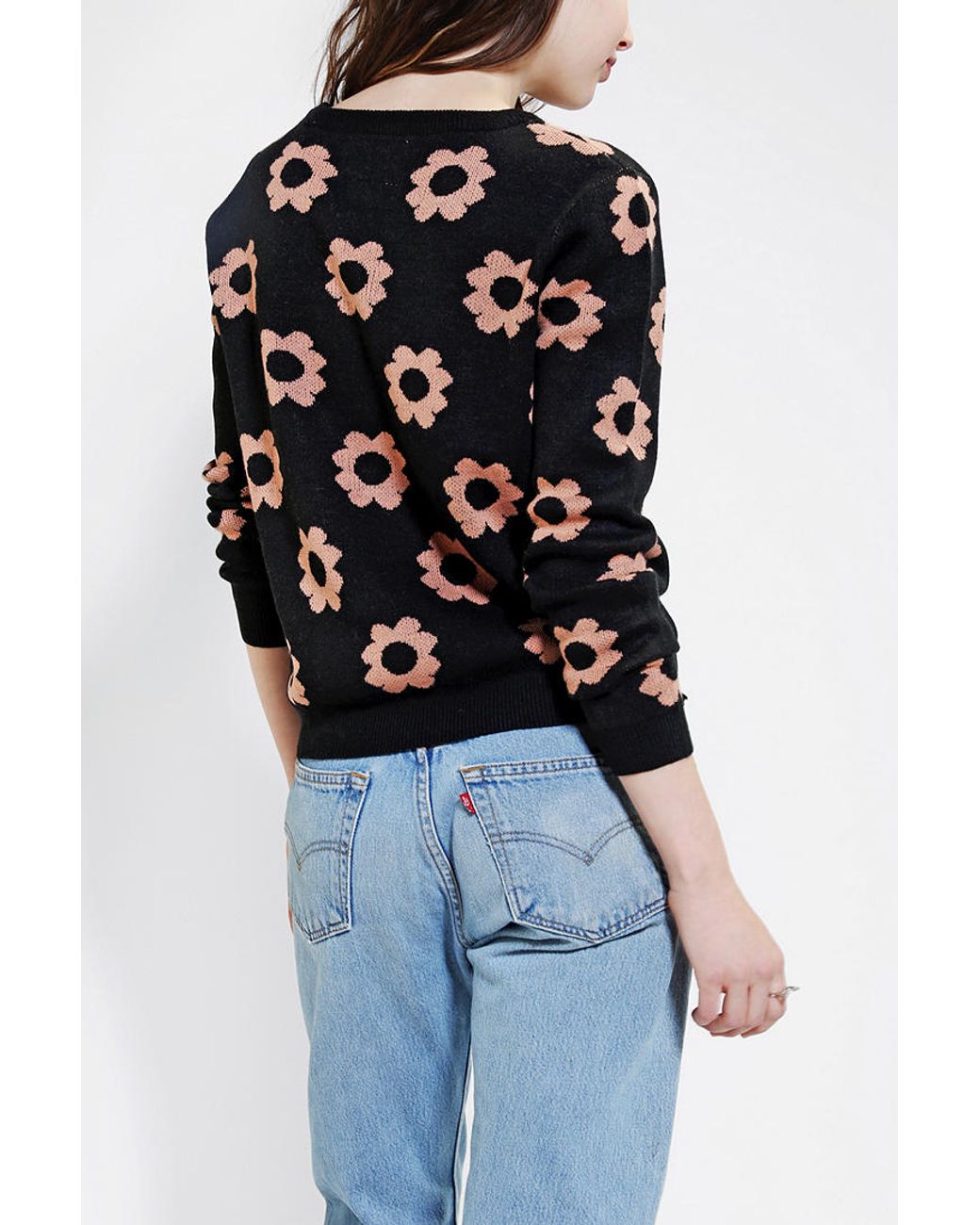 Urban Outfitters Daisy Sweater in Black | Lyst