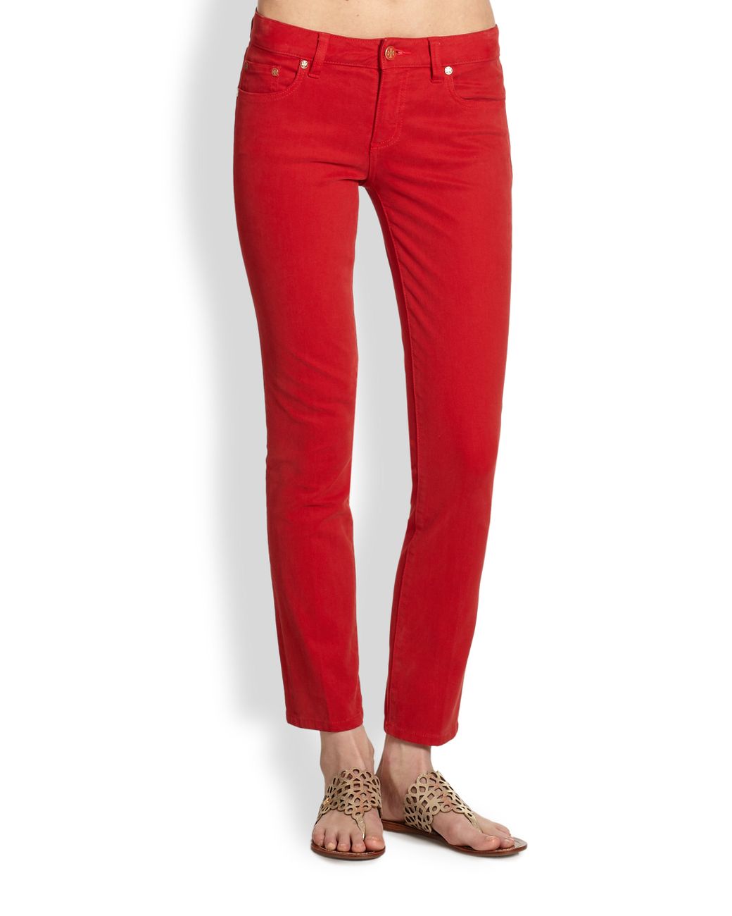 Tory Burch Light Pale Pink Jeans Alexa Cropped Skinny Women Sz 26 ...