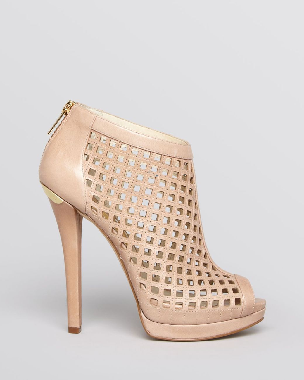 Michael Michael Kors Peep Toe Platform Caged Booties Graham High Heel