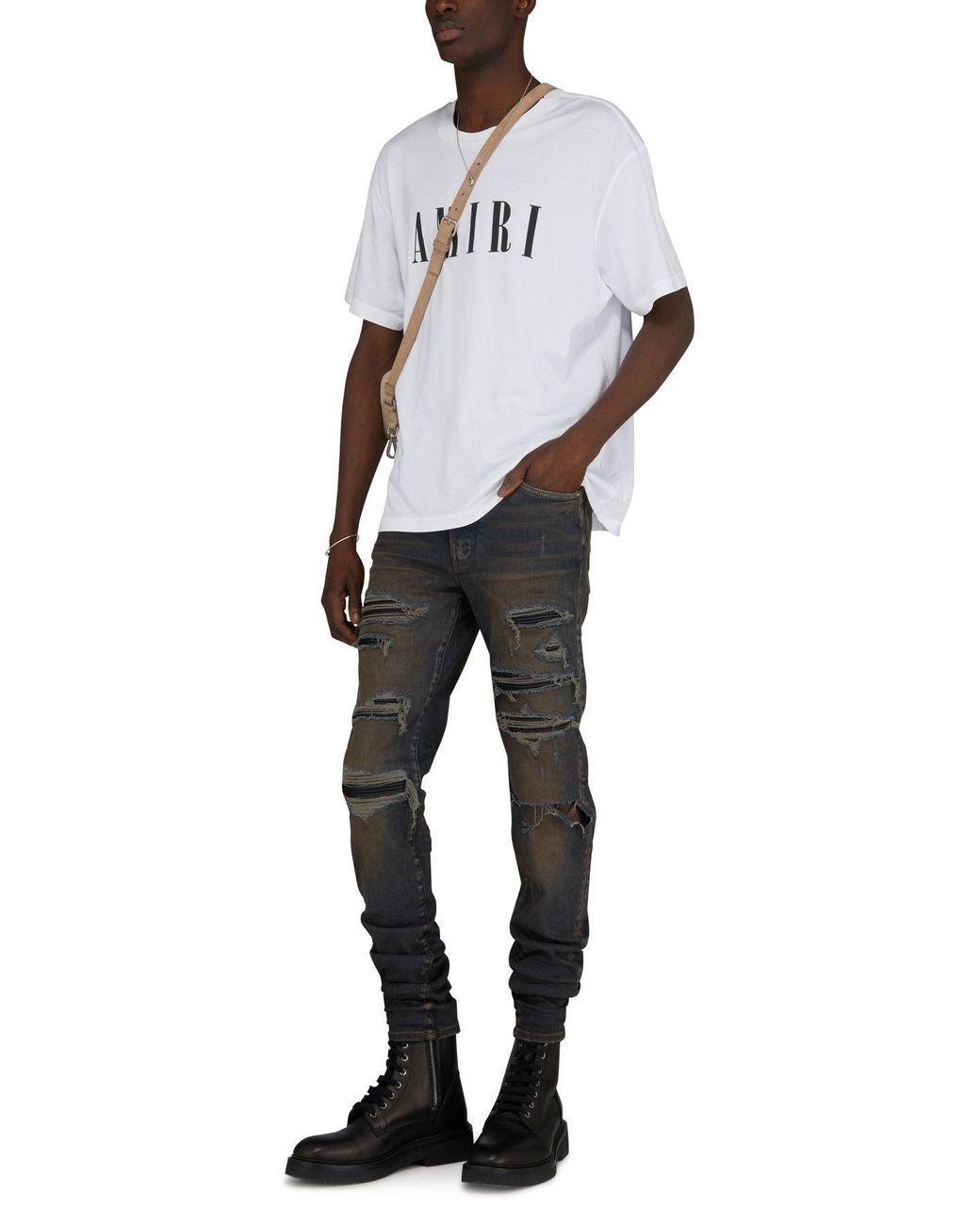Amiri Leather Thrasher Jeans in Black for Men | Lyst Amiri Leather Thrasher Jeans in Black for Men | Lyst