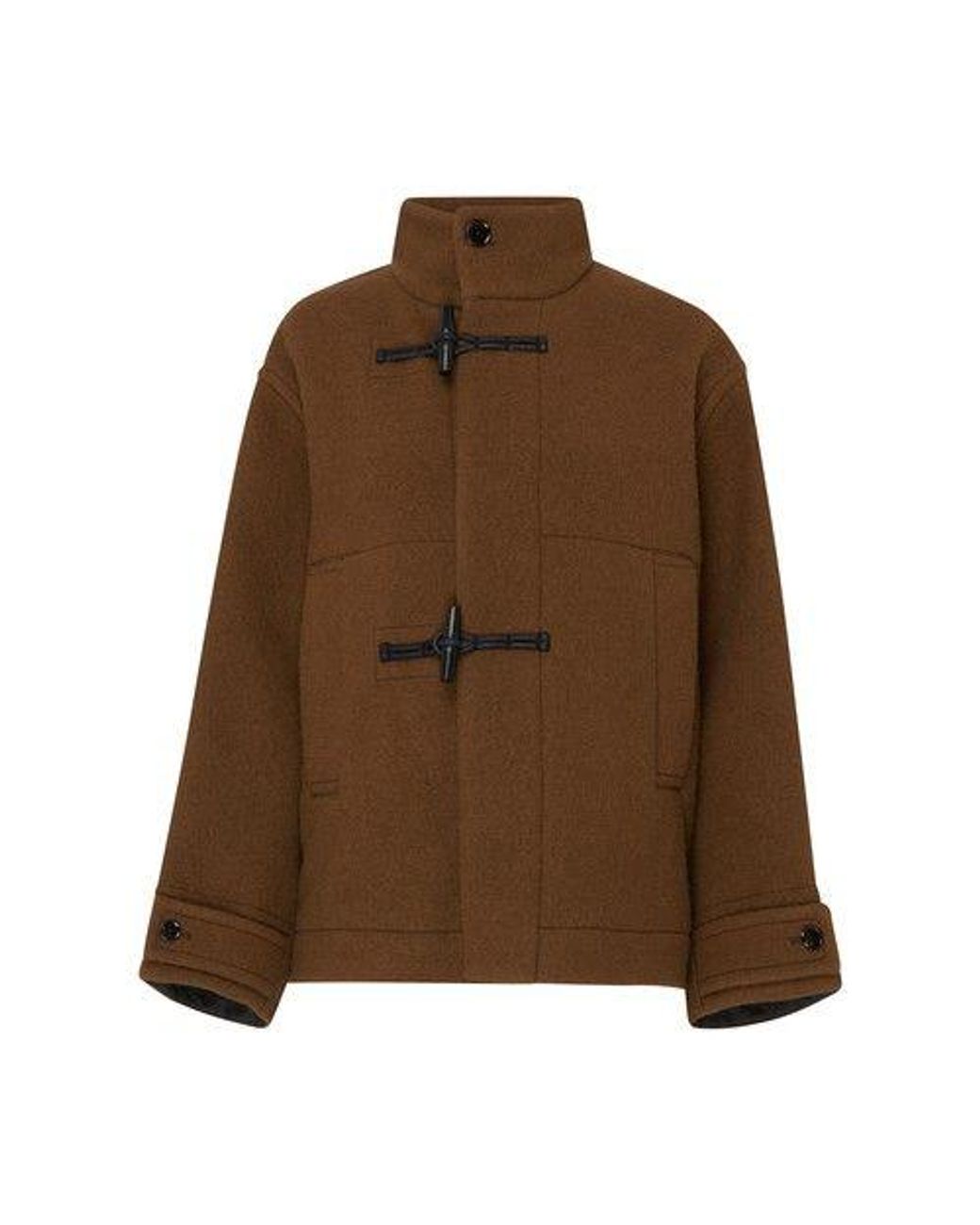 Lemaire Short Duffle Coat in Brown | Lyst Lemaire Short Duffle Coat in Brown | Lyst