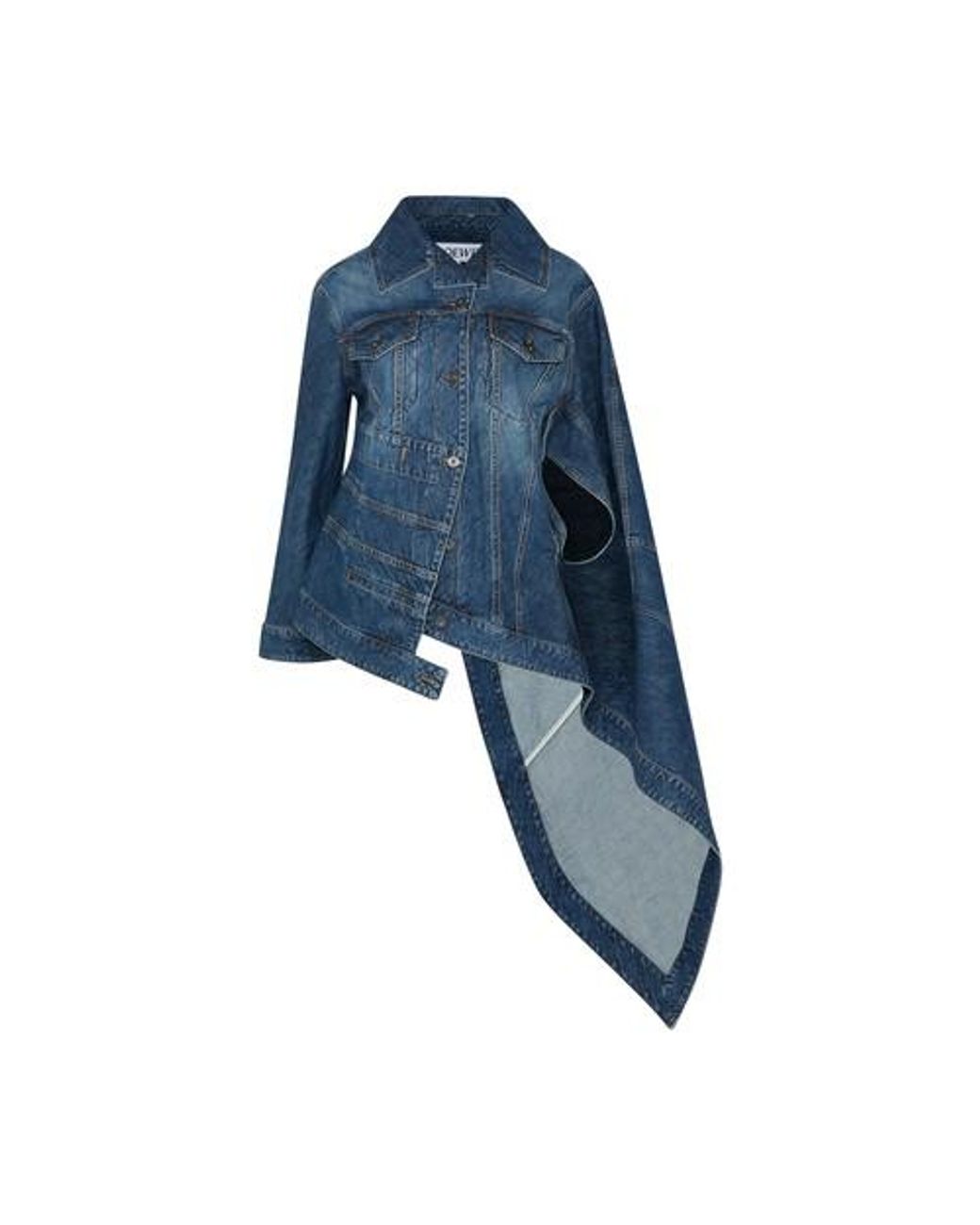 Loewe Asymmetric Denim Jacket in Blue | Lyst