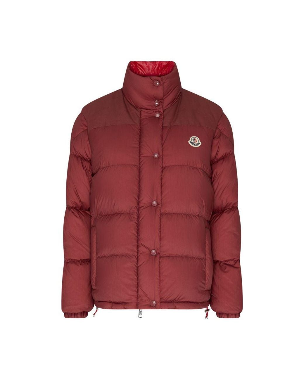 Moncler Reversible Puffer Short Jacket in Red | Lyst