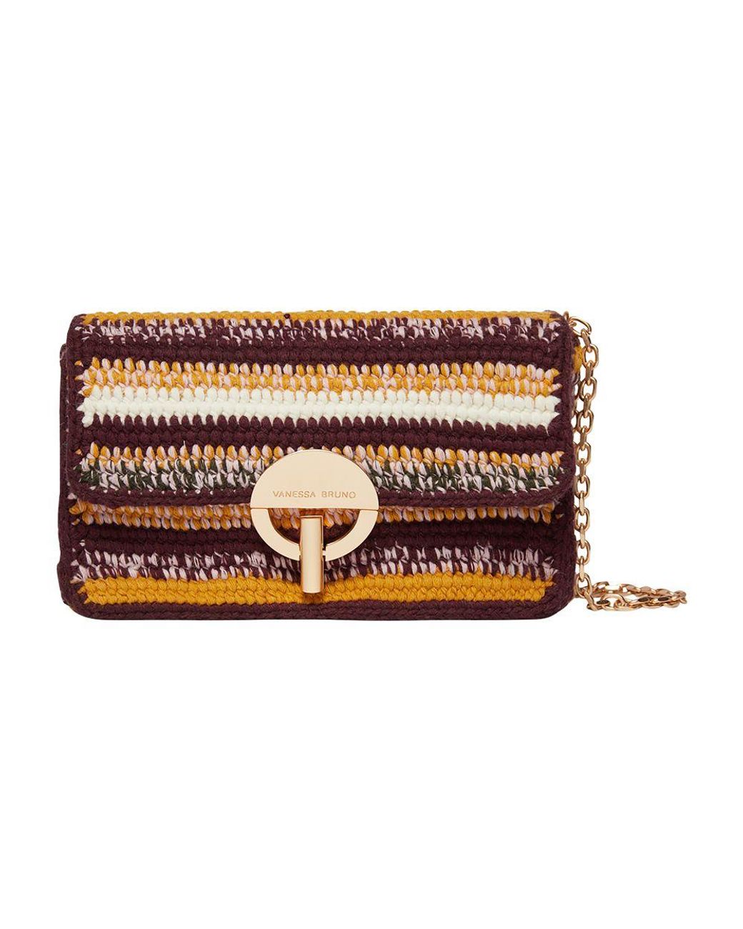 Vanessa Bruno Small Wool Moon Bag in Brown | Lyst