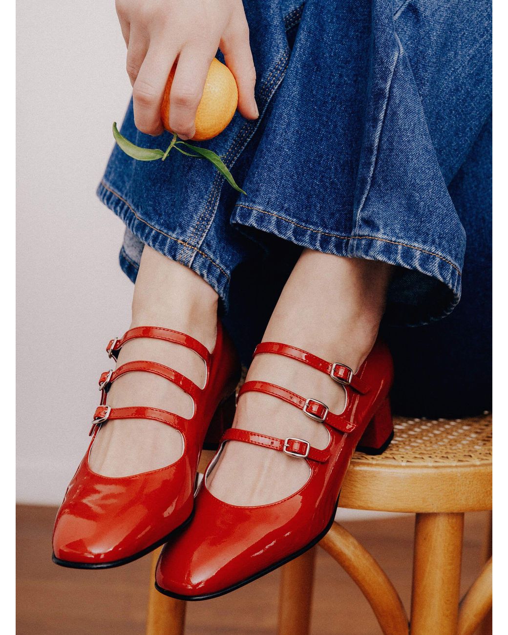 CAREL PARIS Kina Mary Janes Pumps in Red | Lyst