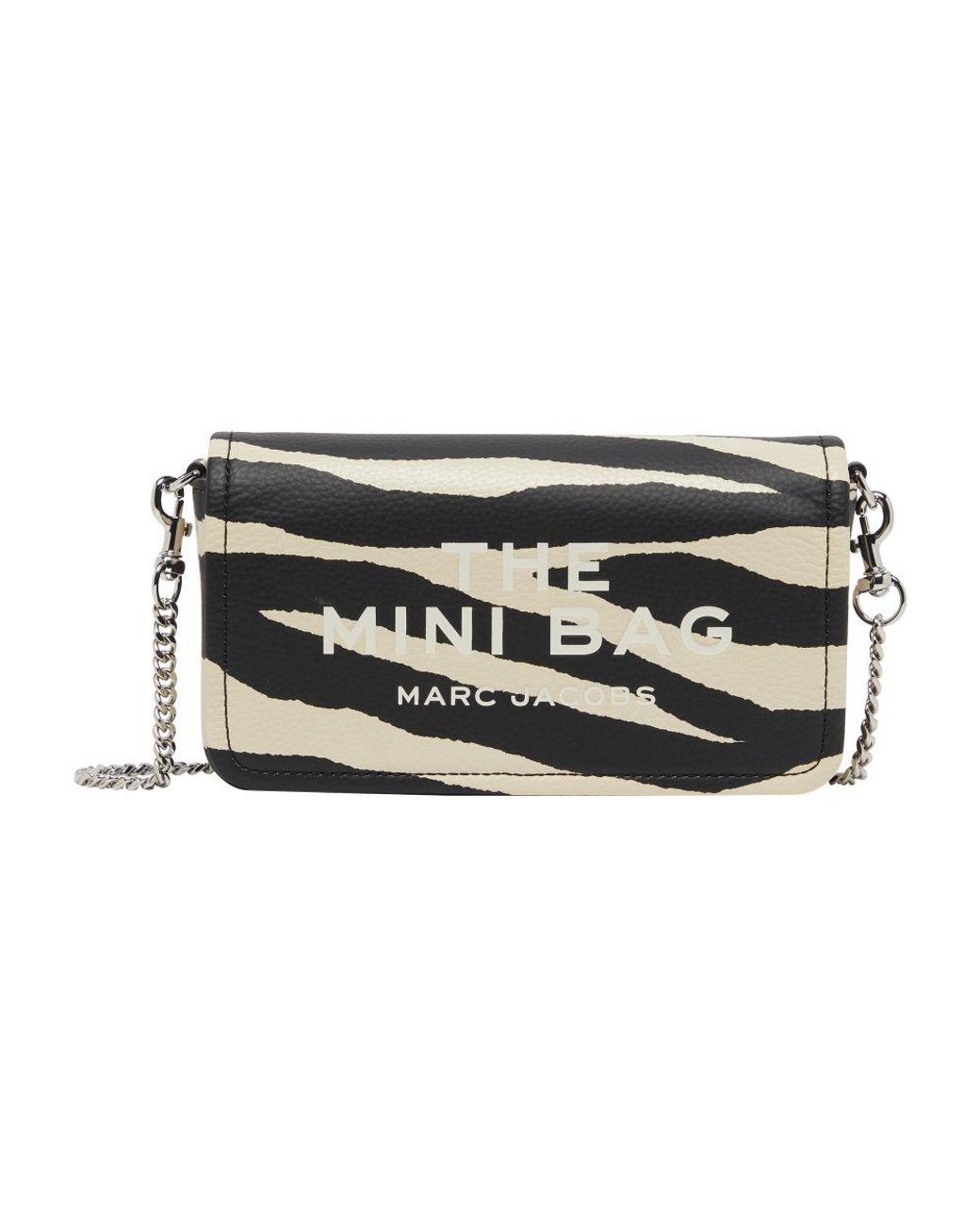 Marc Jacobs The Mini Bag Leather Zebra Print Clutch Bag in Black | Lyst
