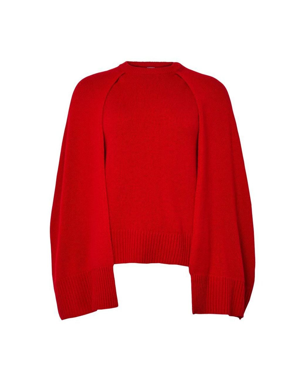 TOTEME Round Neck Knit Cape in Red | Lyst
