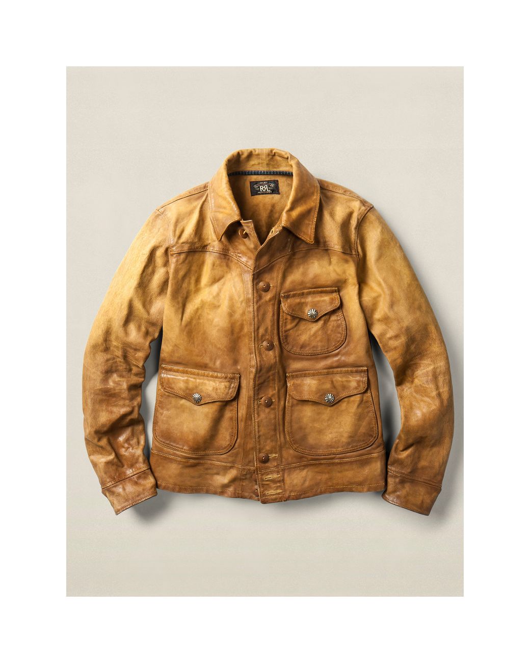 RRL Leather Griggs Jacket in Brown for Men | Lyst