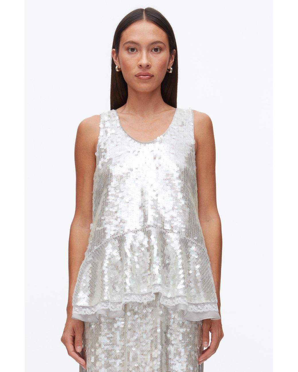 3.1 Phillip Lim Sequin Tank With Bows in White | Lyst