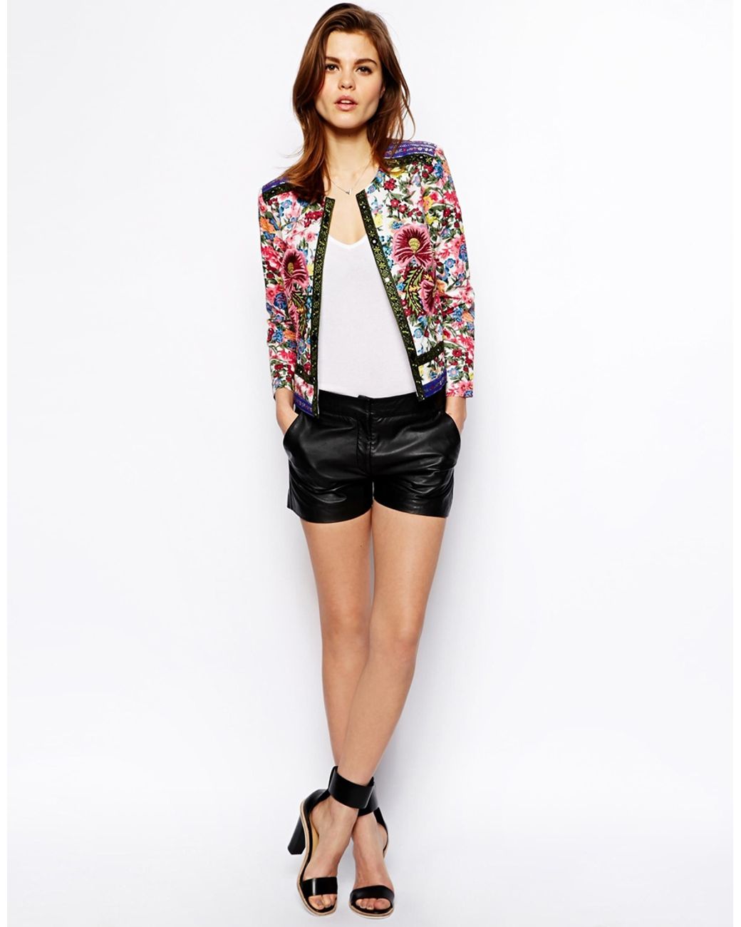 ASOS Jacket with Statement Floral Embroidery | Lyst