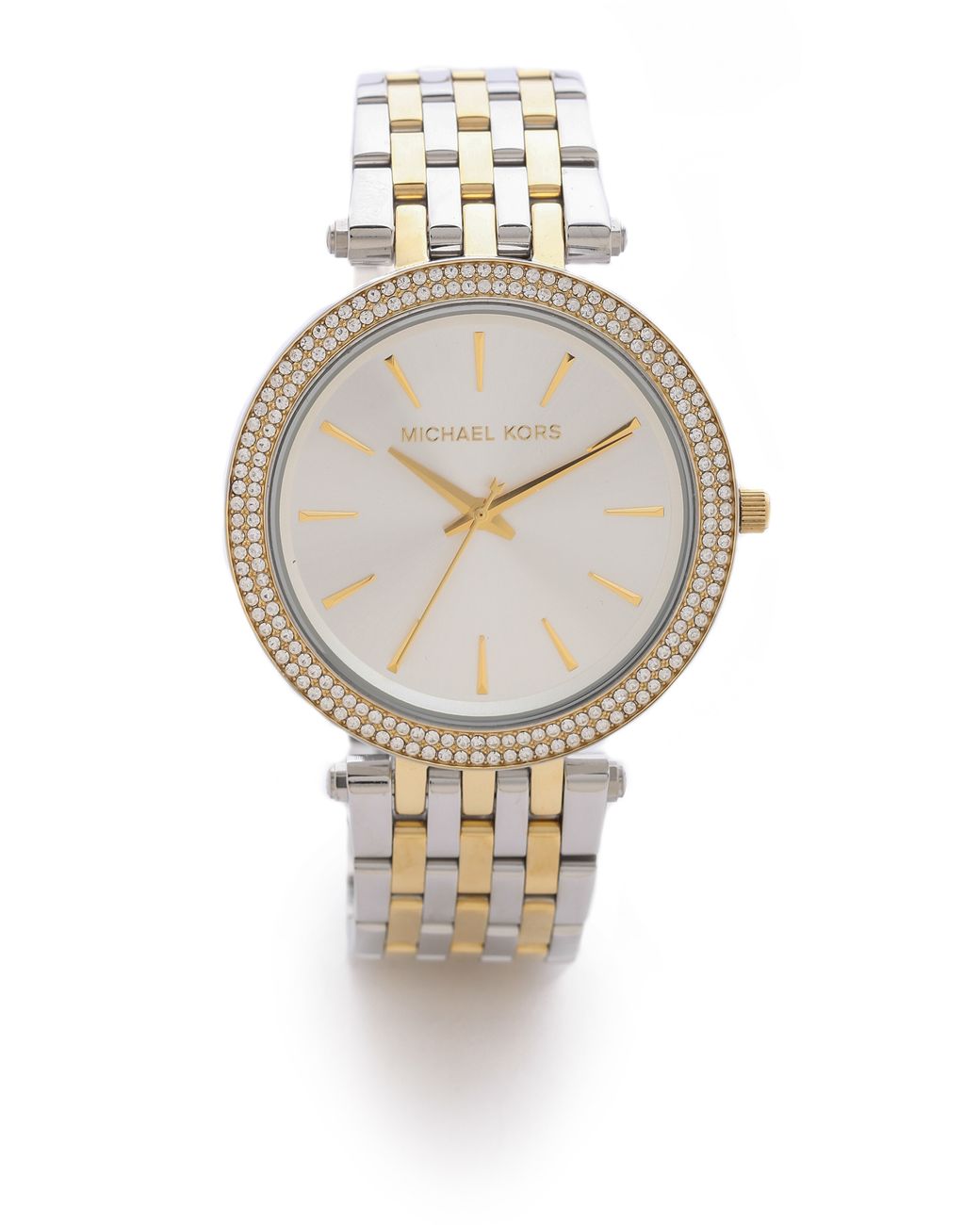 Michael Kors Darci Pave Two Tone Watch in Metallic | Lyst