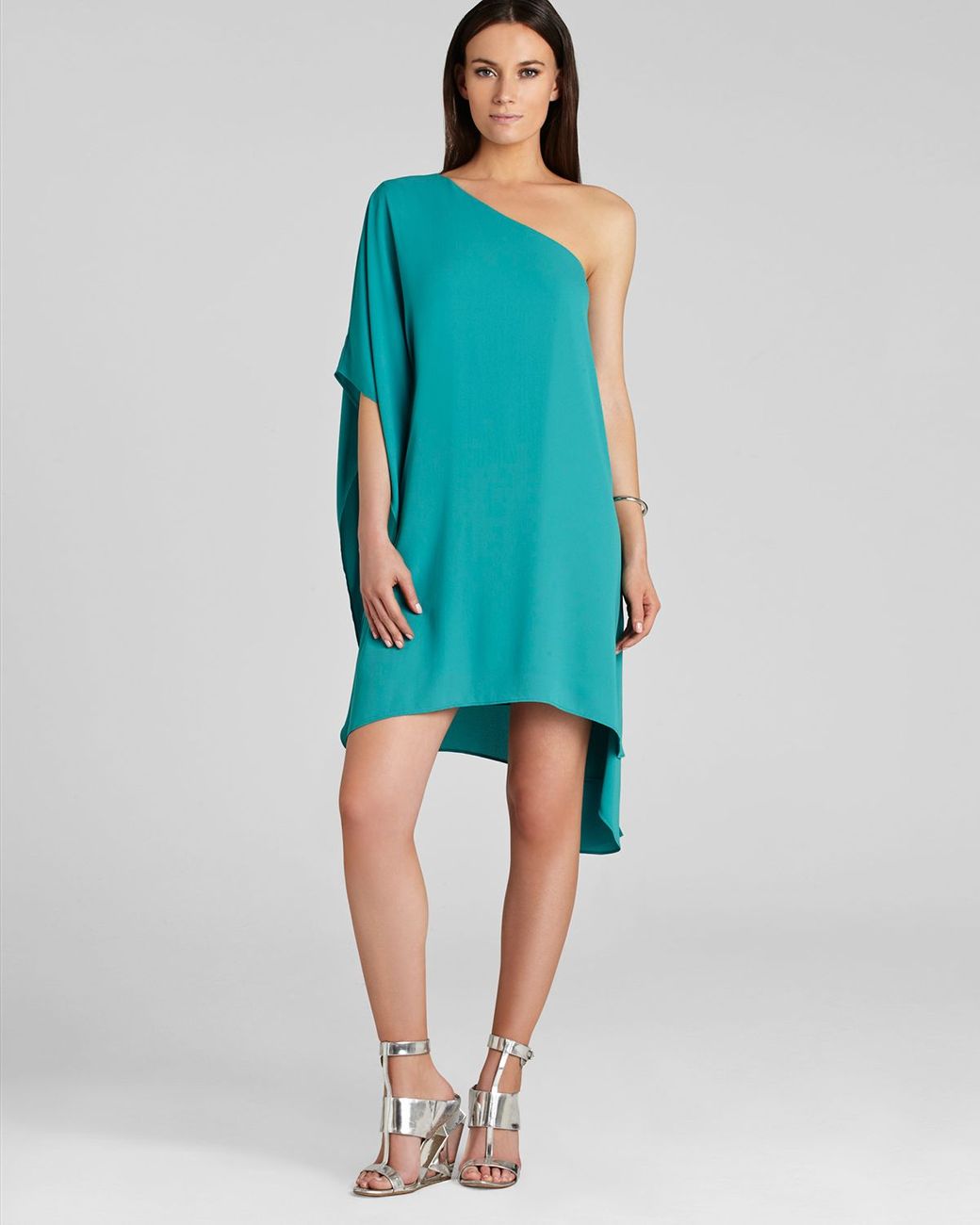 BCBGMAXAZRIA Bcbg Max Azria Dress Alana Draped One Shoulder in Blue | Lyst