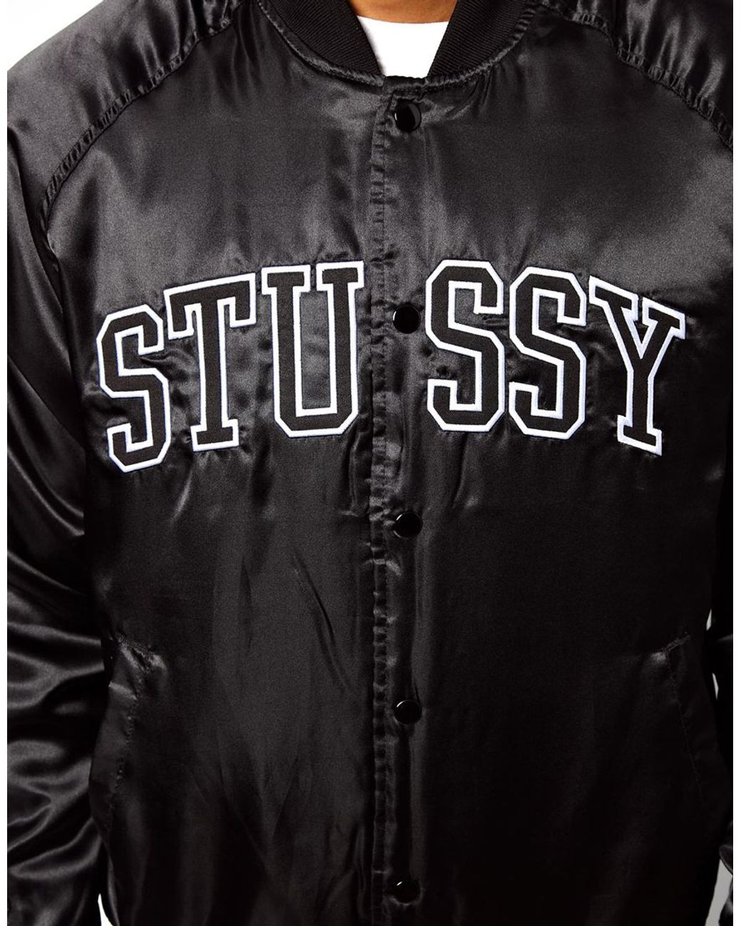 stussy-black-satin-bomber- stussy-black-satin-bomber-